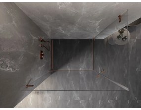 Mexen Lunar-B Duo výklopný sprchový kout 100 x 70 cm, čiré sklo, měděná matná, 832-100L-070P-65-00