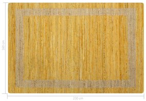 vidaXL Ručně vyráběný koberec juta žlutý 160 x 230 cm