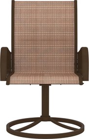 Zahradní otočné židle 2 ks textilen a ocel hnědé 312278