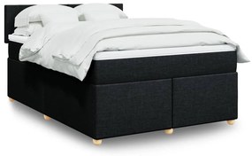 Box spring postel s matrací černá 140x200 cm textil 3286698