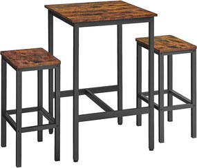 VASAGLE Set barový stůl a dvě stoličky