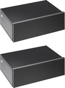 HOMCOM Sada 2 floating nočních stolků s 1 zásuvkou, nástěnný design, moderní styl pro ložnici 40x30x15 cm černá | Aosom