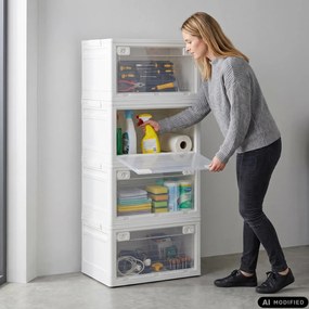 Velký skládací regálový box XL 62 l, 558x360x310 mm, bílý