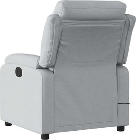 Masážní křeslo s polohovacím mechanismem, světle šedé, látkové 3206140