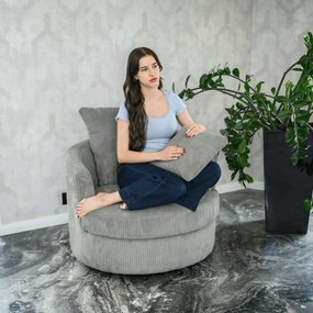 Relaxační otočné křeslo, světle šedá, SALTER