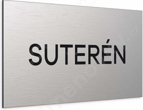 ACCEPT Označení podlaží "SUTERÉN" - stříbrná tabulka - černý popis