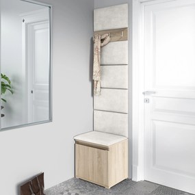 Eka Předsíňová stěna s čalouněnými panely Trinity 7 - Sonoma / Krémová bílá 2301