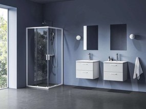 Ravak Blix II - Sprchový kout NBLRV2, 80x80 cm, matná bílá/čiré sklo 1LM40E00Z1