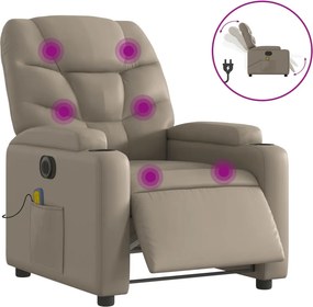Elektrické masážní polohovací křeslo cappuccino umělá kůže 3204657