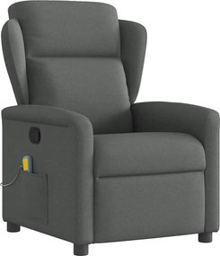 vidaXL Masážní polohovací křeslo textil [4015587] Barva: Tmavě šedá