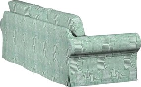 Potah na pohovku IKEA  Ektorp 3-místná, nerozkládací barva zelená látka pletený vzor, vzorované