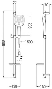 Mexen sprchový set DQ17, chrom, 785174581-00