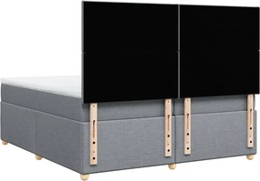 Box spring postel s matrací světle šedá 200 x 200 cm textil 3291380