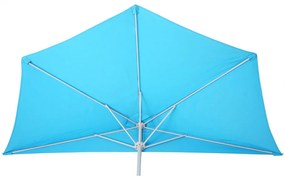 Slunečník půlkruh Parla - polyester/hliník - 270cm tyrkysová se stojanem