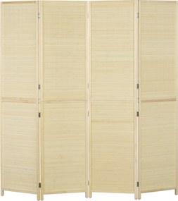 HOMCOM Bambusový paravan do interiéru 4 panely 180 x 180 cm - Přenosný paravan