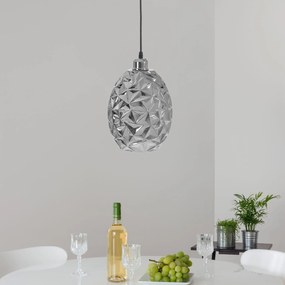 Toolight - Chromovaná skleněná závěsná lampa 1xE27 60W APP564-1CP, chromová, OSW-09670