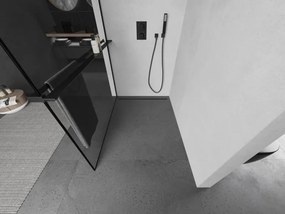 Mexen Kioto+ L Sprchová stěna s policí Walk-in 100 x 200 cm, černý rám, černá - 800-100-123-70-70