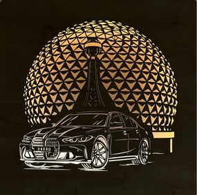 Li-Go "BMW" světelný obraz 230V 70x70 cm provedení povrchu: jedle
