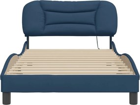 Rám postele s LED bez matrace Hvar Modrá 100x200 cm Látka 3213689