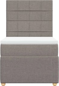 Box spring postel s matrací taupe 100 x 200 cm textil 3294271
