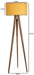 Stojací lampa Lambader 153 cm hnědá/žlutá