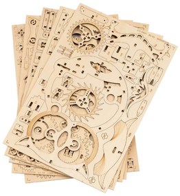 RoboTime 3D dřevěné mechanické puzzle Soví hodiny