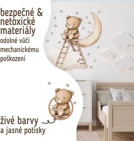 Sipo Nástěnné samolepky do dětského pokoje, Teddy bear on a ladder