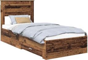 Rám postele s čelo Staré dřevo 90 x 190 cm Kompozitní dřevo 3410033