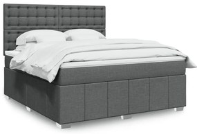 Box spring postel s matrací tmavě šedá 180x200 cm textil 3291762