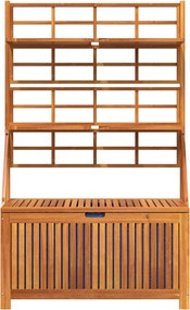 Úložný box s treláží 99 x 50 x 160 cm masivní akáciové dřevo 318760