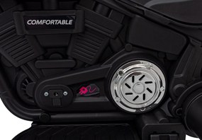 Ramiz Elektrická motorka Chopper FASTER pro děti bílá + FM rádio + audio panel + LED