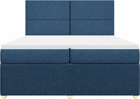 Box spring postel s matrací modrá 200x200 cm textil 3292162