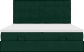 Osmanský rám postele s matracíes tmavě šedá 160x200cm samet 3313805