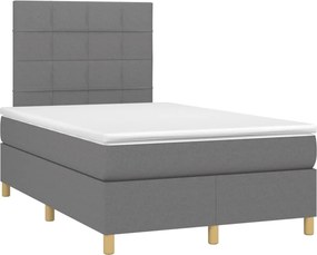 Box spring postel s matrací tmavě šedá 120x200 cm textil 3142322