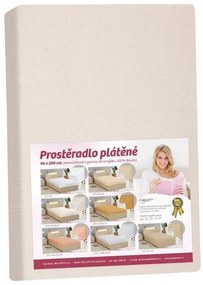 Bellatex Prostěradlo plátěné s gumou 90x200 cm Káva bílá