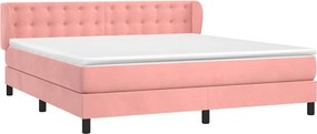 Box spring postel s matrací růžová 180x200 cm samet 3127750