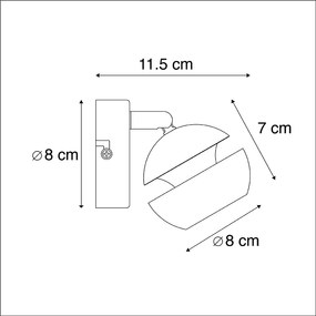Moderní bodové světlo 1-světlo černé se zlatým interiérem - Buell Deluxe