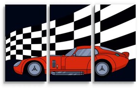 Sablio Obraz - 3-dílný Závodní auto - 120x80 cm