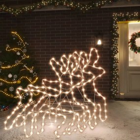 vidaXL Vánoční sobi 3 ks s teplými bílými LED 57 x 55 x 4,5 cm [3154295]