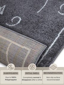 Hanse Home, Dětský koberec Adventures 105949 Darkgrey, 160x235, šedá, dětský pokoj
