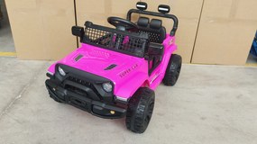 AIYAPLAY dětské elektrické auto 12V, elektrické buggy pro děti, 2-4 km/h, 2 motory, dálkové ovládání, lithiová baterie, růžová