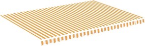 Náhradní plachta na markýzu žlutá a bílá 500 x 350 cm polyesterová 311942