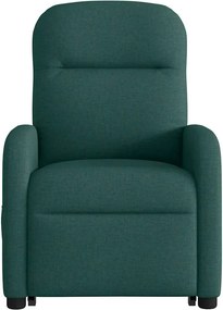 Zvedací masážní polohovací křeslo tmavě zelené textil 3302988