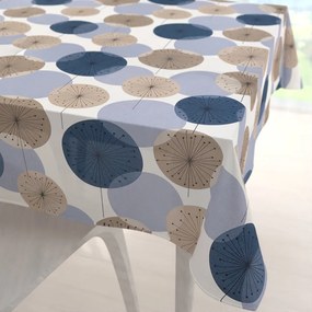 Biante Bavlněný čtvercový ubrus Sandra SA-446 Modro-hnědé designové pampelišky 60x60 cm