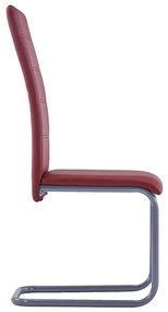 Konzolové jídelní židle 4 ks červené umělá kůže - Default Title