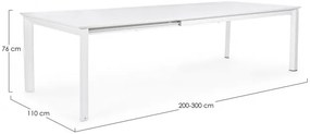 BIZZOTTO Rozkládací zahradní stůl KONNOR 200x110 cm bílý 0662271