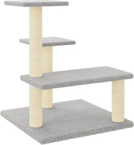 Škrabadlo pro kočky se sisalovými sloupky světle šedé 61 cm 172086