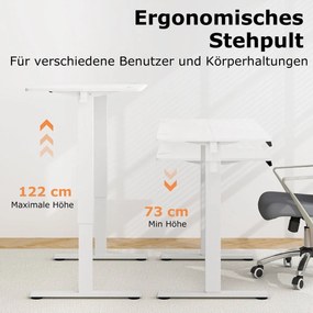 Costway Stůl s nastavitelnou výškou Elektrický stojící Rustikální – 120 × 60 cm