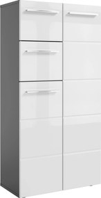XXXLutz MIDI SKŘÍŇKA, antracitová, vysoce lesklá bílá, 60/121/31 cm Xora - Online Only koupelnové skříňky - 001279018907