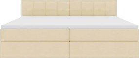 Postel s úložným prostorem a matrací Krémová 200 x 200 cm Samet 3370534